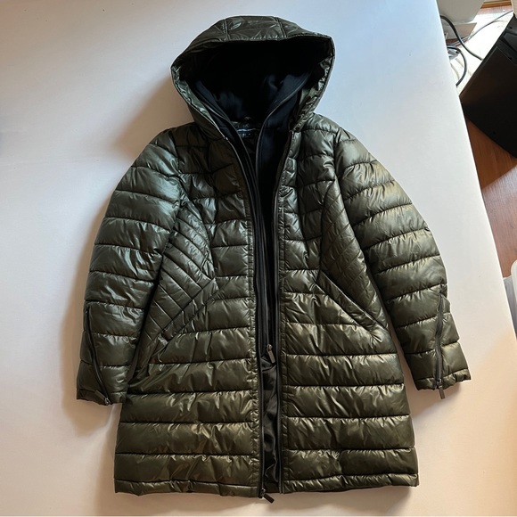 Jackets & Coats | French Connection Olive Green Parka Puffer Jacket ...
